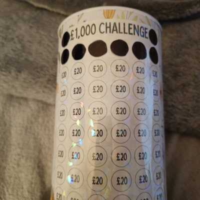 500 & 1000 Holographic Tin Tracker Sticker Money Saving Challenge Cash ...