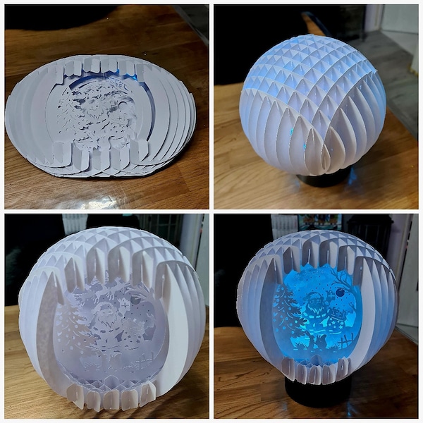 Pack 4 Merry Christmas Sphere Pop up SVG Templates for Cricut Projects ...