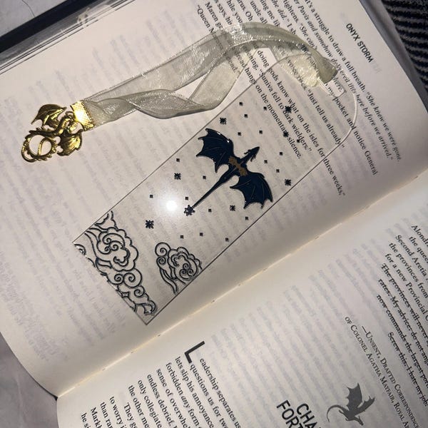Fourth Wing Acrylic Bookmark With Signet - Etsy