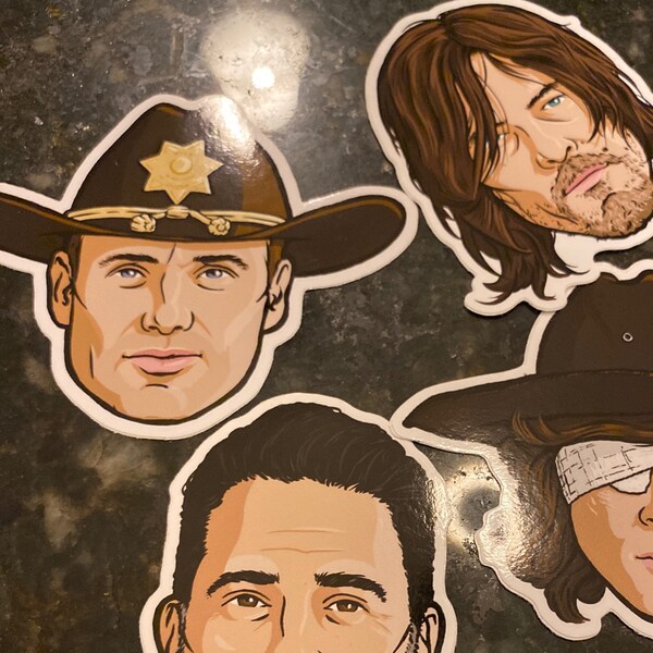 Sheriff Rick Vinyl Sticker TWD Face Stickers Character Faces Decal TV ...