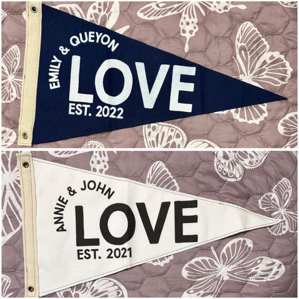 Custom Text Canvas Pennant Flag, Personalized Wall Banner - Etsy