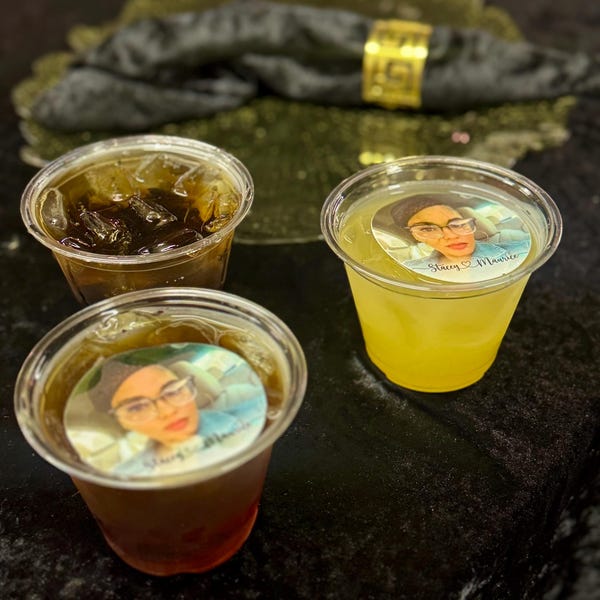 EDIBLE Photo Wedding Cocktail Toppers/custom Wedding Reception Drink ...