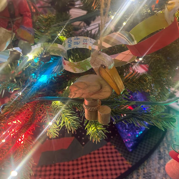 Santa Pelican Watercolor Ornament Whimsical Pelican Christmas Coastal ...