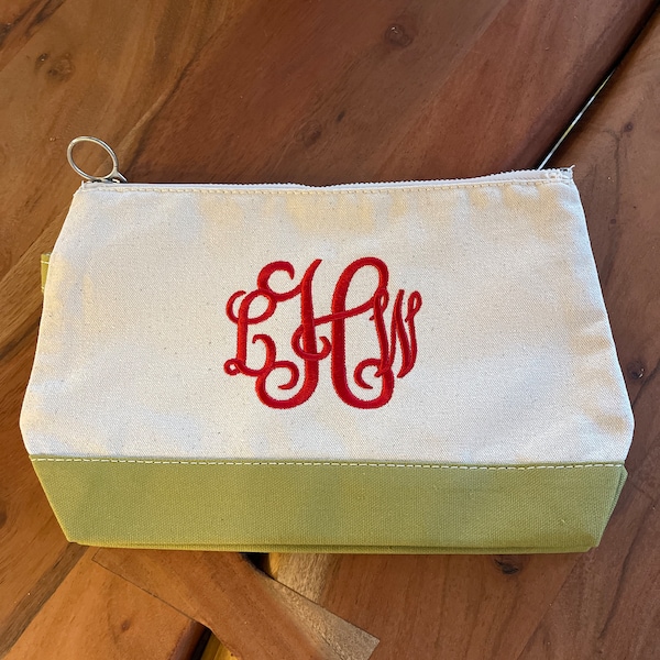 Monogram Make up Bag - Monogrammed Makeup Canvas Bag - Monogrammed Make ...