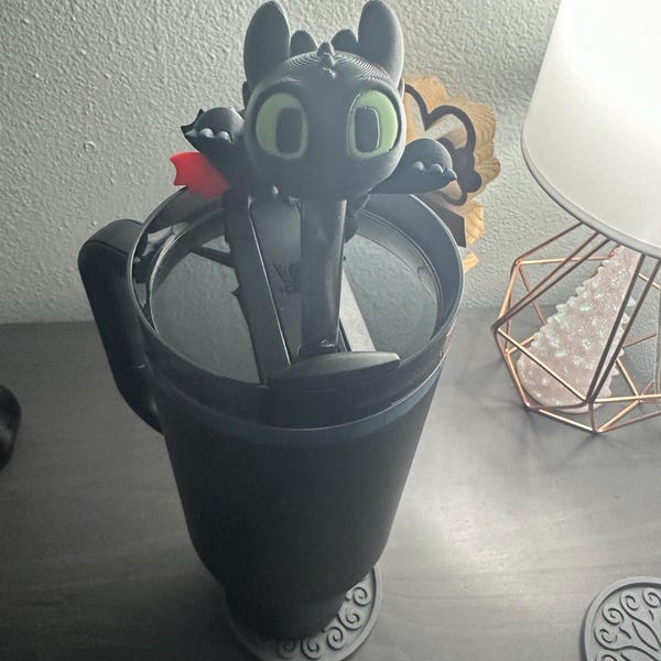 3D Printed Toothless & Light Fury Dragon Stanley Straw Topper - Etsy