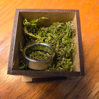 Dark Wood Cannabis Gold 24K Glow Titanium Ring, Weed Wedding Ring ...