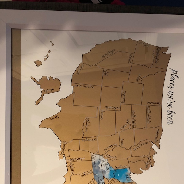 US Scratch off Map | Watercolor Travel Tracker, Adventure Gift - Etsy