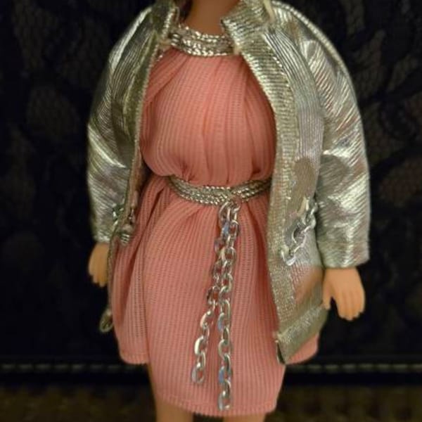Dawn Doll Pink Magenta GOWN and Matching SHAWL / Scarf With Pom Pom ...