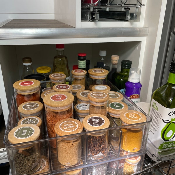 Amber Glass Spice Jars, Spice Jars, Amber Screw Top Lid Spice Jars ...