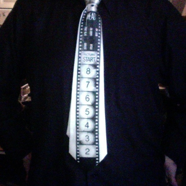 Movie Necktie. Academy Film Leader Tie. Movie Film Strip Black Silk Tie ...