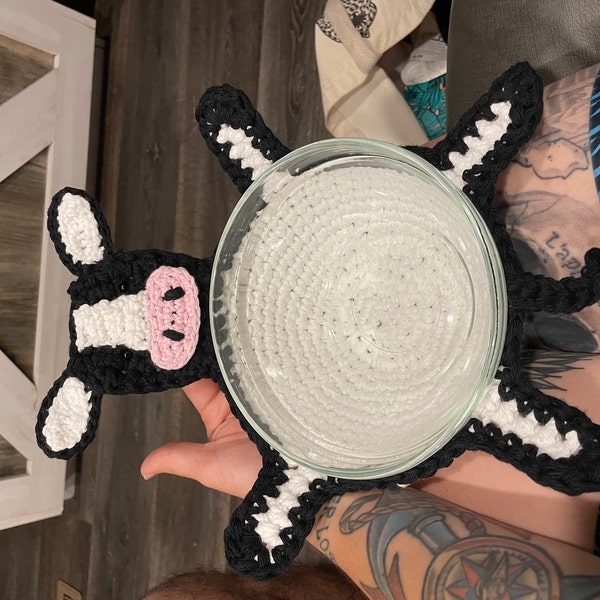 PATTERN Crochet Cow Bowl Cozy - Etsy