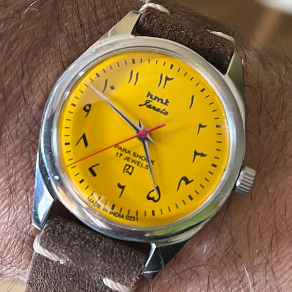 Vintage Hmt Janata Arabic Numerals Manual Winding 17 Jewels Wrist Watch ...