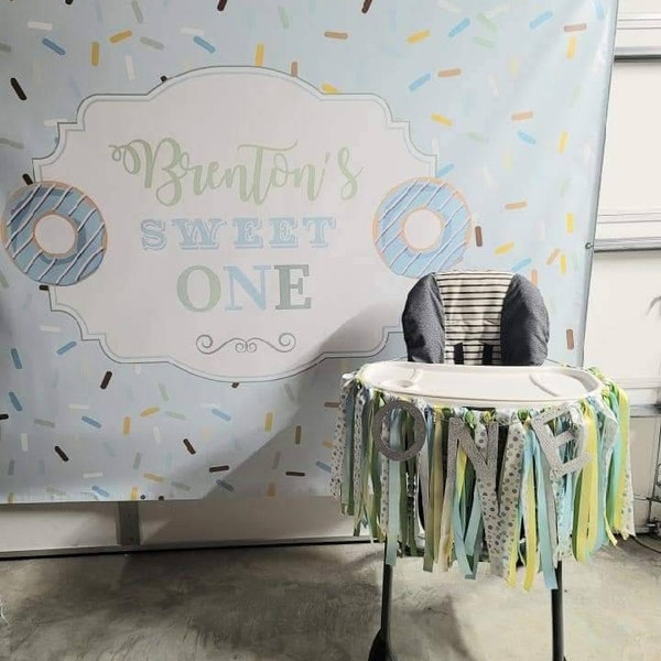 TWO Sweet Birthday Backdrop | Donut Backdrop | Sweet ONE Backdrop ...