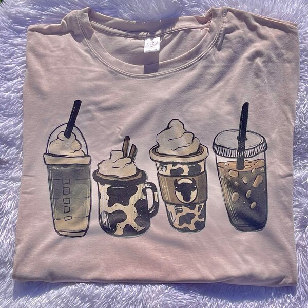 Cows and Coffee PNG, Iced Coffee Latte Cheetah Cowboy Cowgirl Farmer ...