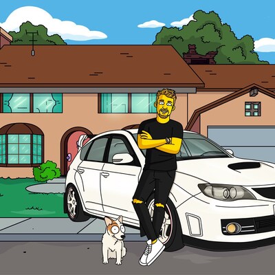 The Moe's Bar Background Crowded Bar Scene, Custom Simpsons Portrait ...