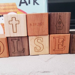 BAPTISM NAME BLOCKS Personalized Baby or Child's | Etsy