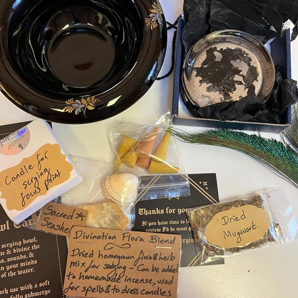 Enochian Crystal Ball. Glass Scrying Orb on an Italian Antique Stand ...