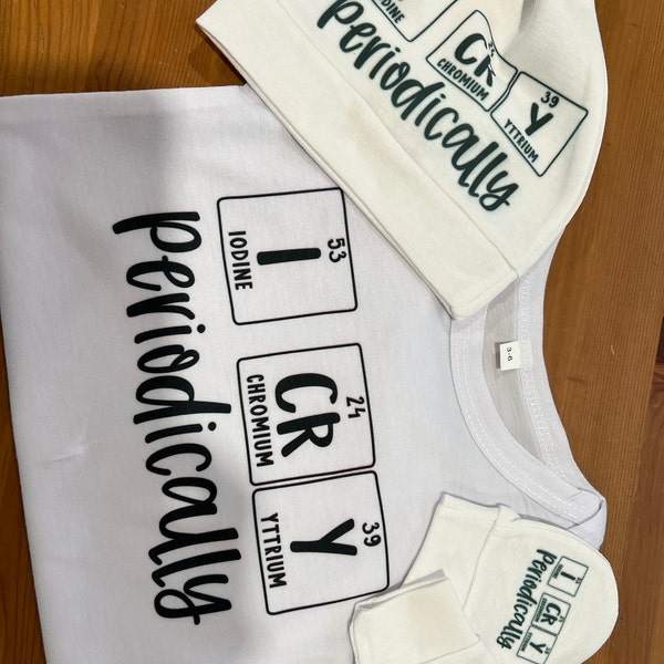 I Cry Periodically SVG: Funny Chemistry Onesie Cut File (digital ...