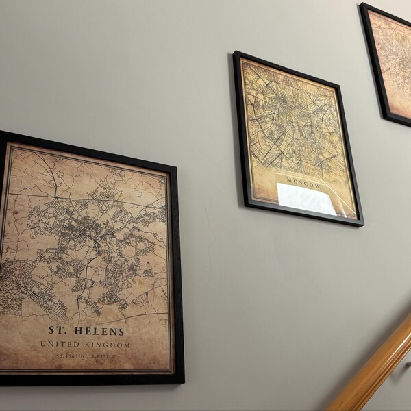 Sheffield Vintage Map Poster Wall Art | City Artwork Print | Antique ...