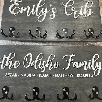 Personalized Key Holder for Wall, Family Name Key Holder, New Home Gift ...