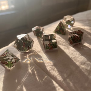 Mountain Forest Dice, Handmade Resin Dice Sharp Edge Dice, Dnd Dice Set ...