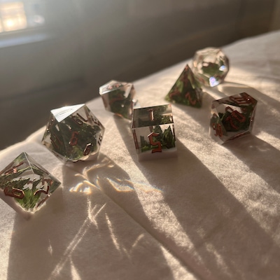 Mountain Forest Dice, Handmade Resin Dice Sharp Edge Dice, Dnd Dice Set ...