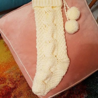 Crochet Pattern: Big Bold Cabled Stocking - Etsy