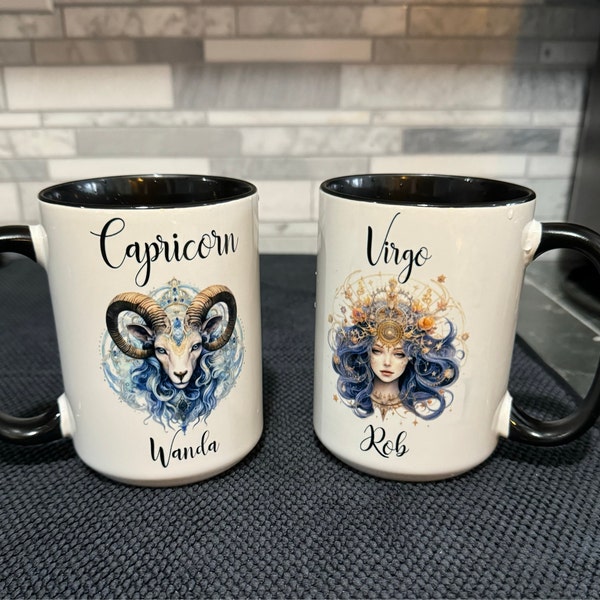 Personalized Astrology Zodiac Sign Mug, Custom Zodiac Birthday Mug ...