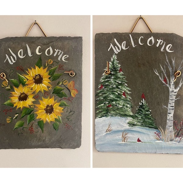 Fall Welcome Slate 14 High X 8 Wide - Etsy