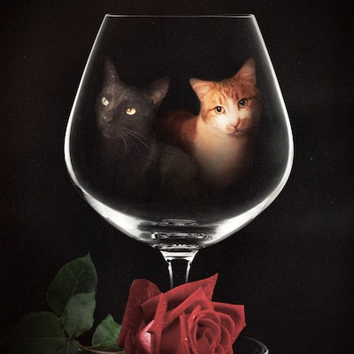 Custom 80's Retro Pet Portrait Multiple Pets Handcrafted Digital Art ...