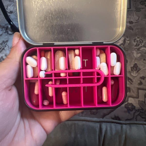 Altoids-style Pill Organizer Tin With 7 Day AM/PM Insert & Tweezer ...