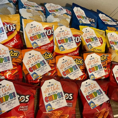 EDITABLE All That and a Bag of Chips Appreciation Gift Tag, Teacher ...