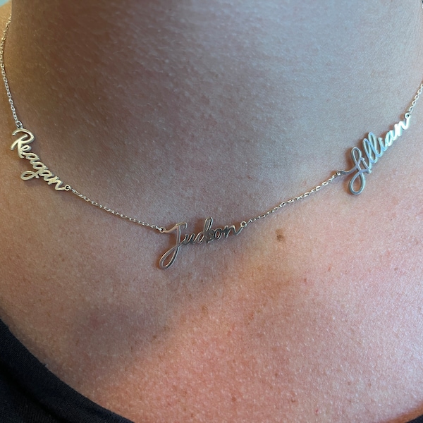 Personalized Double Name Necklace • Custom Two Name Necklace for ...