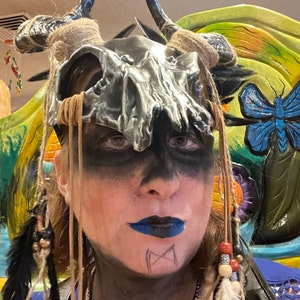 Ram Horn Skull Pagan Viking Ritual Skull Witchcraft Skull Deer Antler ...