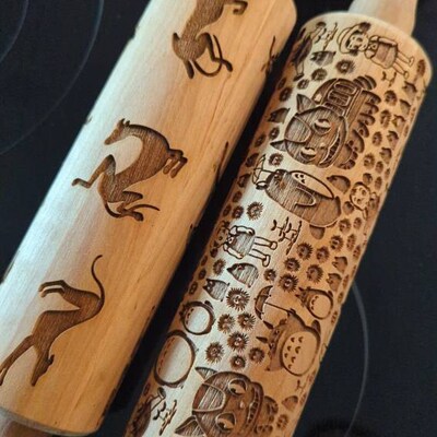 ENGRAVED ROLLING PIN Cats Kittens Embossing Rolling Pin - Etsy
