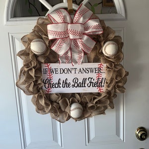 Baseball Sign, Baseball Sign for Wreath, If We Don't Answer Check the ...