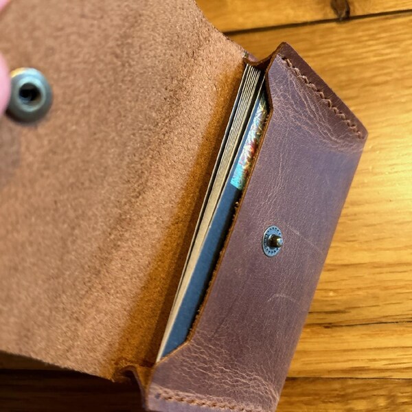Leather Card Case, Mini Card Holder, Handmade Cardholder, Handcrafted ...