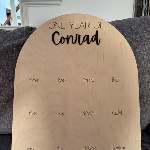 My First Year One Year of Photo Board Wooden Milestone Board 1st ...