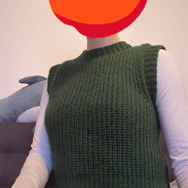 Crochet Ribbed Vest Pattern: Easy Pullover (PDF Pattern) - Etsy