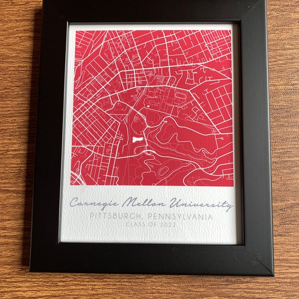 Personalized University Map, Custom Map, College Campus, Dorm Decor ...