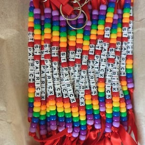 Personalised Beaded Bag Tag or Keychain for School Bags PE - Etsy
