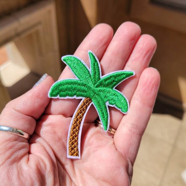 Tropical Palm Tree Badge, Palm Tree Iron-on Patch, Summer Badge, DIY ...