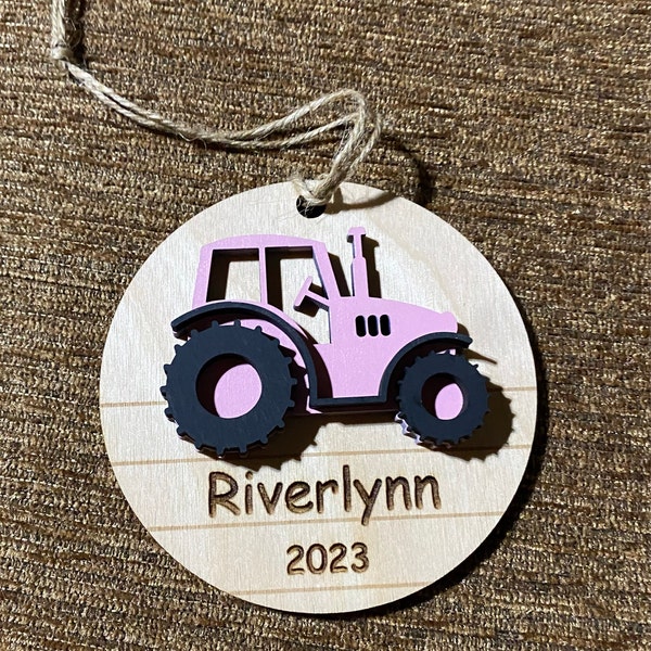 Tractor Ornament, Personalized Boys or Girls Farm Ornament, Christmas ...