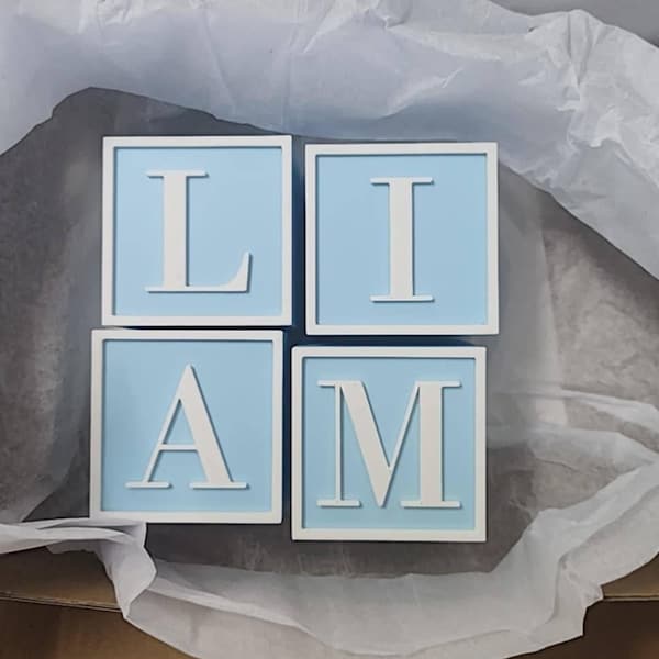 Custom 3D Printed Name Blocks – Nursery Decor, Baby Shower Gift - Etsy