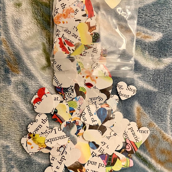 Vintage Children's Book Confetti, 200 Baby Shower Heart-shaped Confetti ...