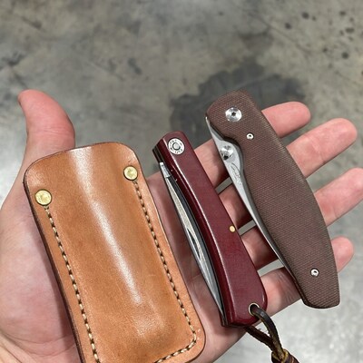 Leather EDC Pocket Knife Slip Build Your Own Pick Your Leather Color ...