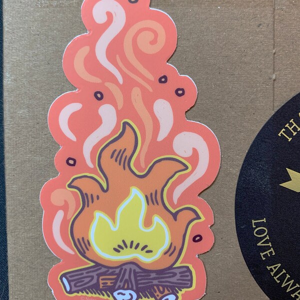 Campfire Sticker, Outdoors Sticker, Single Die Cut Vinyl Sticker - Etsy