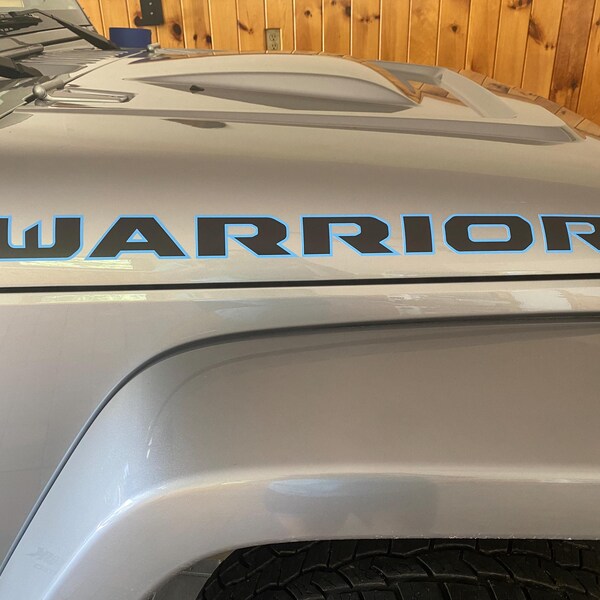 Custom Black Lettering Sticker Decal for Hood With an Outline | Set of ...
