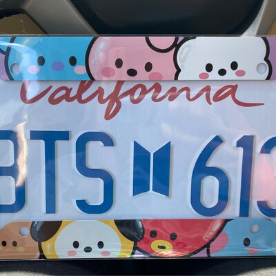 Custom Characters License Plate Frame BTS License Plate Frame / Cute ...