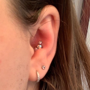 20g 18g 16g Curve CZ Push in Prong Setting Titanium Labret, Dainty ...